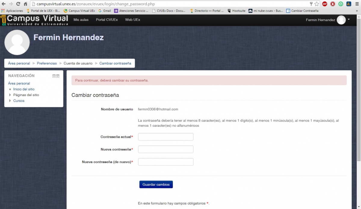 Acceso a EVUEx - Documentación Campus Virtual de la UEx